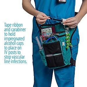 Nurse Fanny Pack w/Elastic Leg Band - Multi Compartment Waist Organizer Tool Bag for Students, Practitioners & Medical Professionals (Aqua Blue)