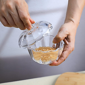 123Arts Crystal Glass Pumpkin Sugar Bowls Snack Jar Candy Dish Storage with Lid