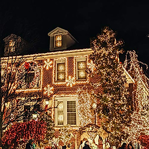 Brightown Christmas String Lights with 100 Clear Bulbs on White Wire - UL Approved for Indoor Outdoor Use, 26.5 FT Waterproof Connectable Christmas Tree Lights for Party Holiday Patio Decorations