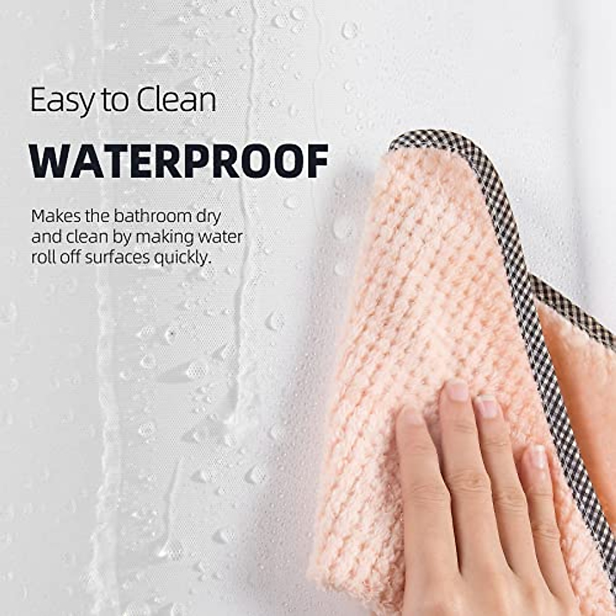 Titanker White Shower Curtain Liner 72 x 72 Plastic Shower Liner Washable Inside Shower Curtain Liner PEVA Shower Curtains for Bathroom with Magnets and Rustproof Metal Grommet Holes