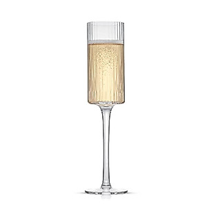 JoyJolt Fluted Champagne Flutes – ELLE 6oz Champagne Glasses. Unique Champagne Flute, Mimosa Glasses, Cocktail Glasses or Wedding Champagne Flutes. Vintage Style Drinking Glasses