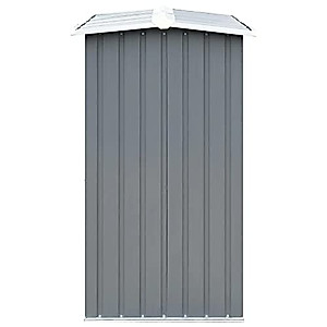 vidaXL Garden Log Storage Shed Heavy Duty Outdoor Backyard Timber Storage Cabin Firewood House Galvanized Steel 129.9" Gray