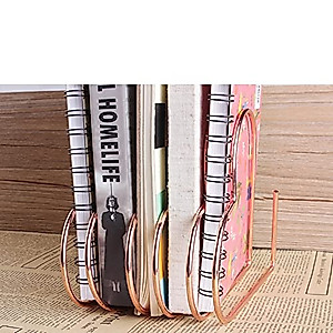 PRVDV Adjustable Bookends Retractable Desk Bookend Magazine Holder Office File Organizer Metal Book Holder Stand for Office Room Coutertop Bookshelf Books (Color : Gold)