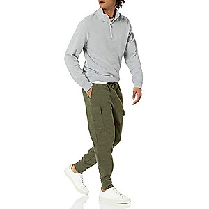 Amazon Essentials Cargo Sweatpants for Men - Fleece Jogger, Olive Heather, Medium