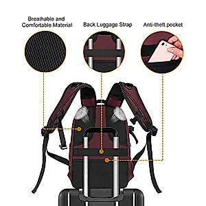 MOSISO Camera Backpack, DSLR/SLR/Mirrorless Photography Camera Bag 15-16 inch Waterproof Hardshell Case with Tripod Holder&Laptop Compartment Compatible with Canon/Nikon/Sony, Wine Red