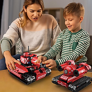 BEHOWL Technique Car Building Blocks Set, Science Kits for Kids Age 8-12, STEM 5in1 Remote & APP Control Tracked/Robot/Bulldozer/Tank, Building Toy Gifts for Boys Girls 8-16, (495 PCS)