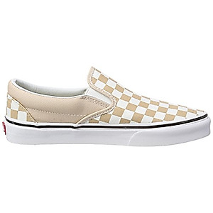 Vans Unisex Adults' Classic Slip on Trainers, Beige ((Checkerboard) Frappe/True White Qco), 7.5 UK 41 EU