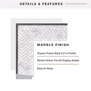 MCS 16x20 Inch Chevron, 22x26 Overall Size, Marble Mirror, 22 x 26 Inch,