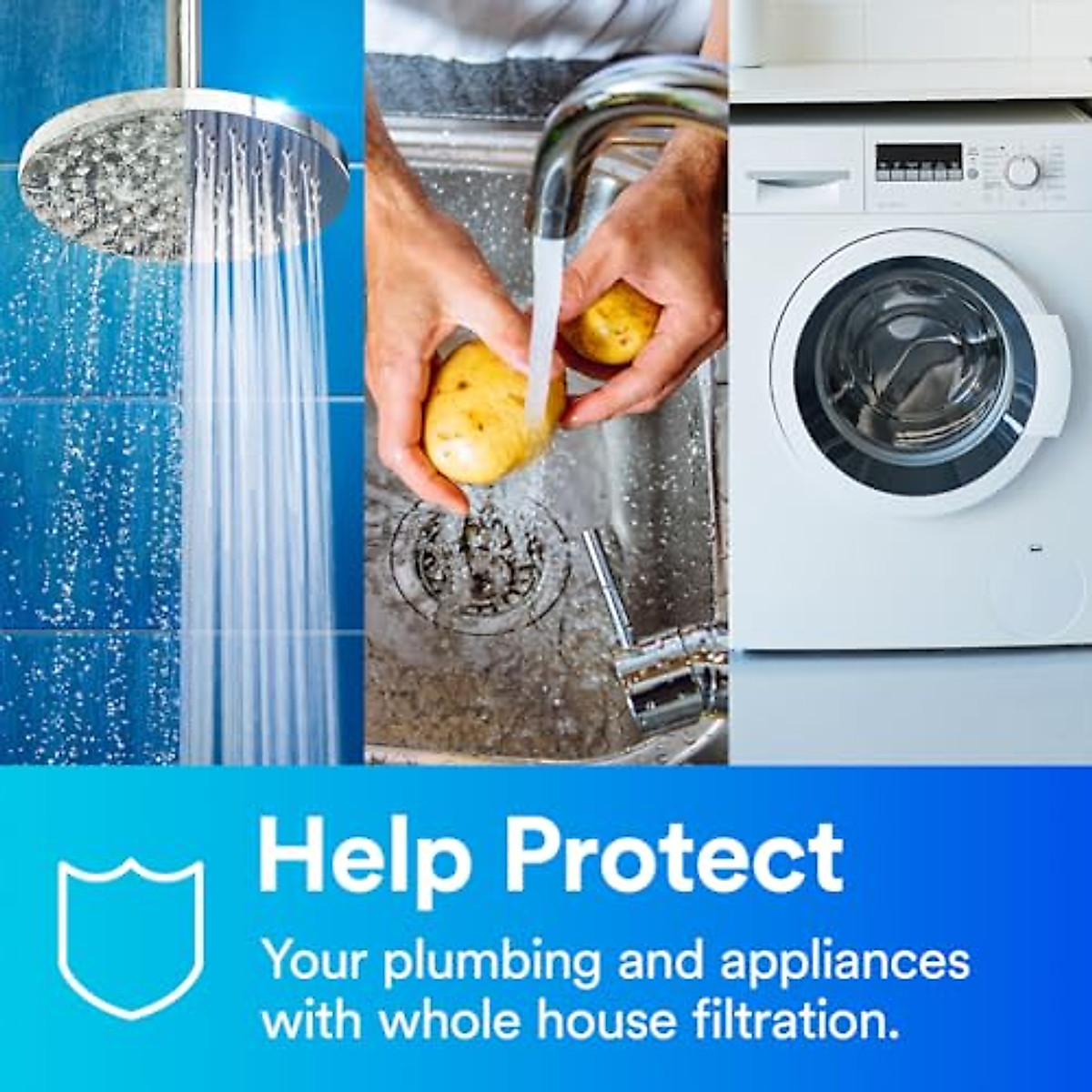 Aqua-Pure AquaPure AP800 Series Whole House Filter Housing AP801B, 5639201, Large Diameter, Blue Sump, 10 in (HAZD073341)