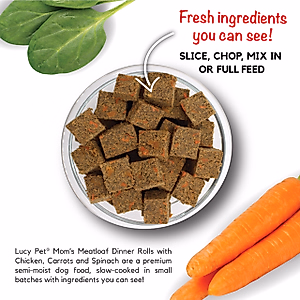 Lucy Pet Dinner Rolls- Mom's Meatloaf Chicken with Carrots and Spinach 2lb
