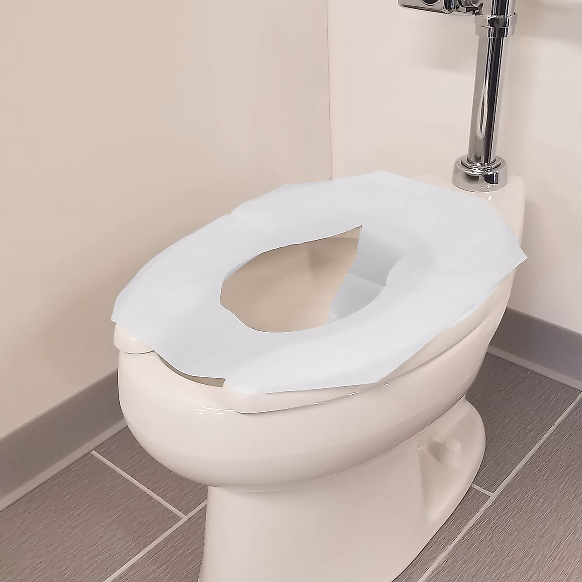 HOSPECO Discreet Seat Half-Fold Toilet Seat Covers, 14.25 X 16.5, White, 250/pack, 20 Packs/carton
