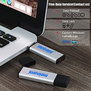 MEINAMI Slim Customized USB Flash Drive in Silver Metal Thumb Drive Personalized Memory Stick 4GB 500 Pack