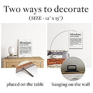 Office Quote Wall Art Decor Mindset Definition Canvas Painting Framed Canvas Artwork Print Poster 12"x15" Decoration for Home Office