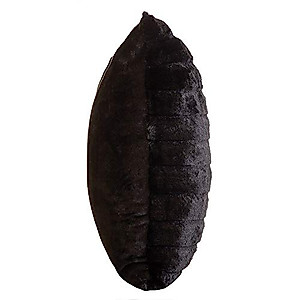 North End Decor Faux Fur Throw Pillow 18"x18" with Insert, Black Striped Mink