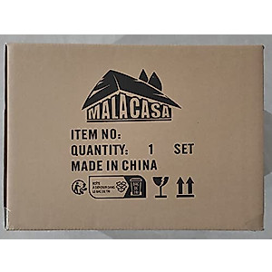 MALACASA Plates and Bowls Sets, 24-Piece Porcelain Dinnerware Sets for 6, Marble Grey Dish Set, Square Dinnerware Set with Dinner Plates and Bowls, Series IVY