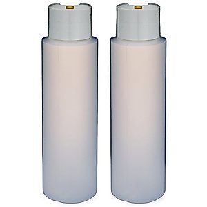 2 Pack Refillable 16 Ounce HDPE Squeeze Bottles With"Stand On The Cap" Dispenser Tops-Great For Lotions, Shampoos, Conditioners and Massage Oils From Earth's Essentials (WHITE CAP)