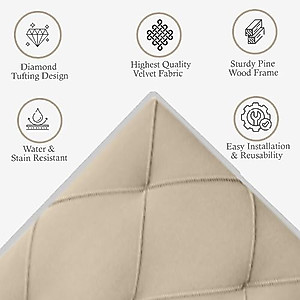 King Headboard Queen Size - Diamond Tufted Twin Headboard - Upholstered Queen Bed Wall Headboard Full- Peel & Stick Headboards Panels Queen Size - Diy headboard King Only - Wall Mounted Bed Headboard