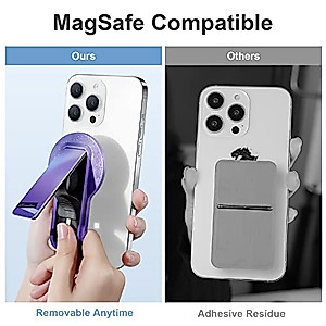 Kingxbar MagSafe Compatible Phone Stand, Magnetic Phone Grip, Handy Phone Strap Holder for iPhone 14, iPhone 13, iPhone 12 Series, Compatible with MagSafe Phone Case (Floral Pink)