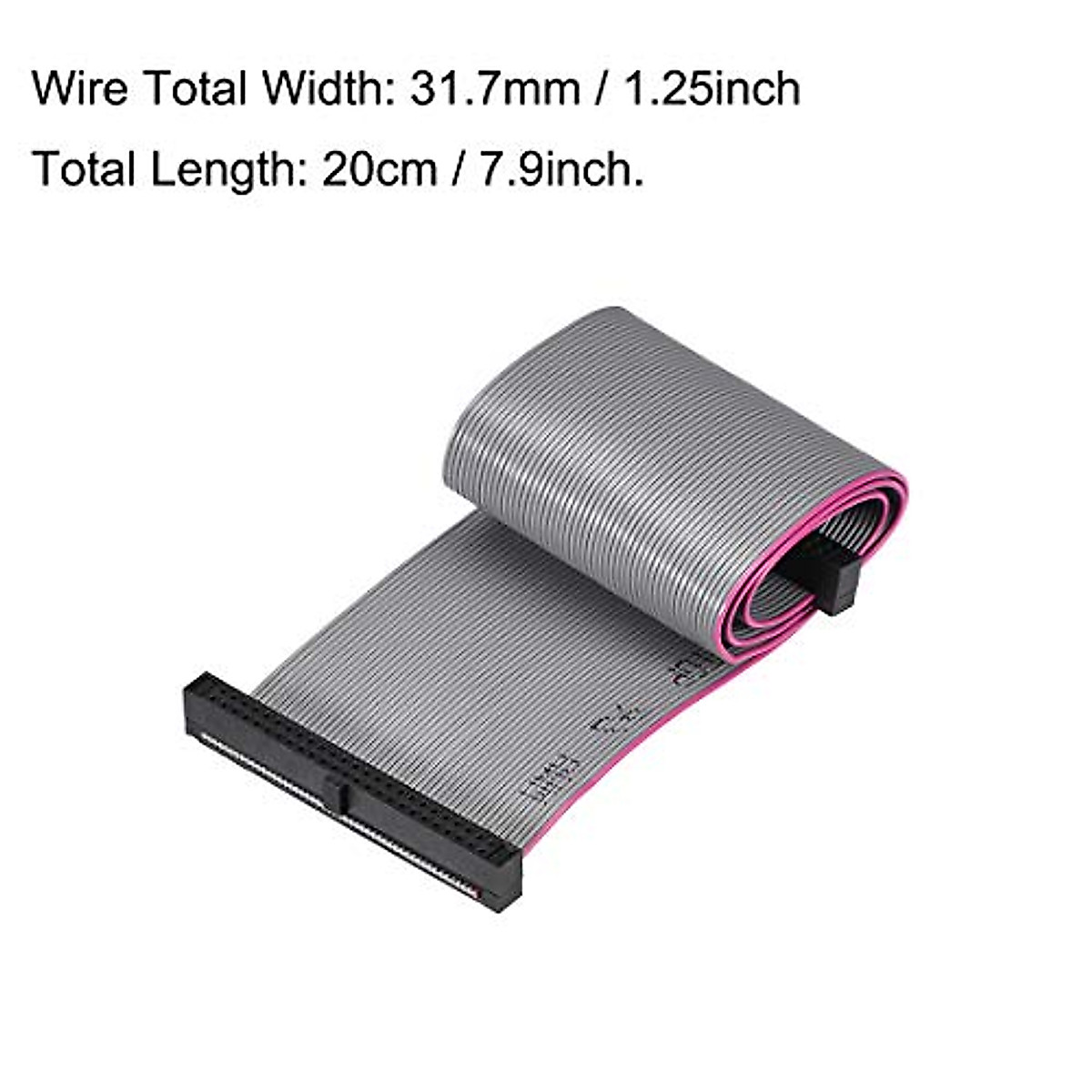 uxcell IDC Wire Flat Ribbon Cable FC/FC Female Connector A-Type 50Pins 1.27mm Pitch 20cm Length