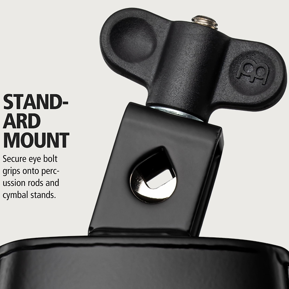 Meinl Percussion SL850-BK Black Powder Coated Steel Cowbell, 8 1/2-Inch