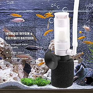 bizofft Multi-Layer Sponge Filter Bio Fish Tank Filter 3-in-1 Purified Aquarium Filter, Round for Aquarium Fish Tank