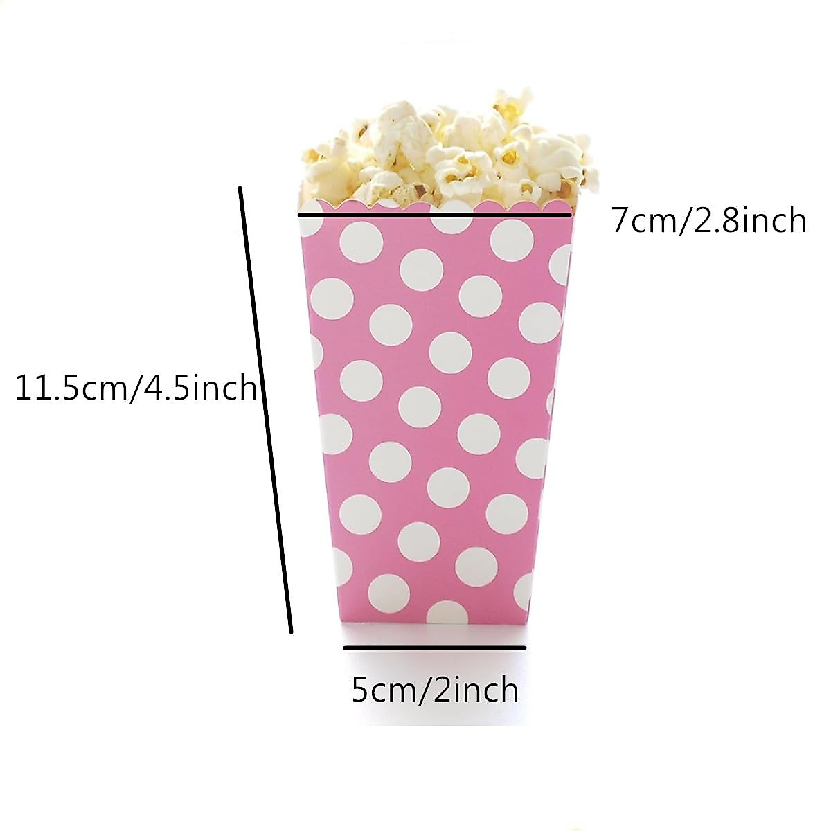 Beetoo Popcorn Boxes,36PCS Red and White Striped Popcorn Bags, Mini Popcorn Buckets for Movie Theater, Home, Carnival Decorations
