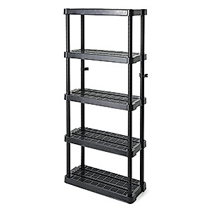 Gracious Living Medium Duty Adjustable Ventilated Storage Shelving Unit, 5 Shelf