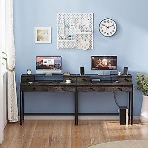Elephance Small Computer Desk with Monitor Stand 39.37" Home Office Desk with 4 Drawers Study Writing Desk Gaming Table for Small Space