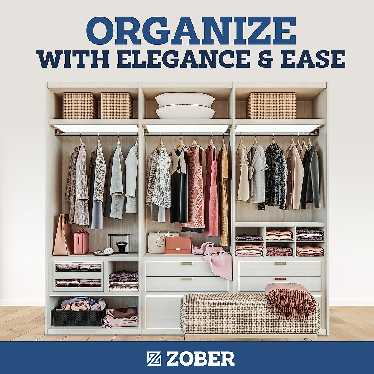 Zober Wooden Hangers 20 Pack - Non Slip Wood Clothes Hanger for Suits, Pants, Jackets w/ Bar & Cut Notches - Heavy Duty Clothing Hanger Set - Coat Hangers for Closet - Natural