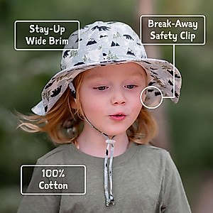 JAN & JUL Adjustable Foldable Toddler Boy UPF Sun-Hat, Breathable Cotton (M: 6-24 Months, Blue Whale)