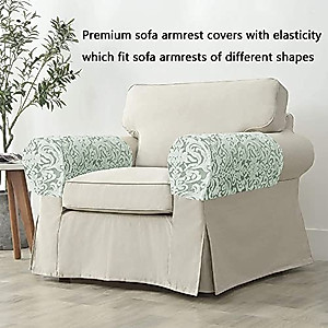 Kaket 2 PCS Arm Rest Covers Sofa, Chair Arm Protectors Stretch, Sofa Armchair Couch for Sofa, Armchair, Couches, Recliner (Light Green)
