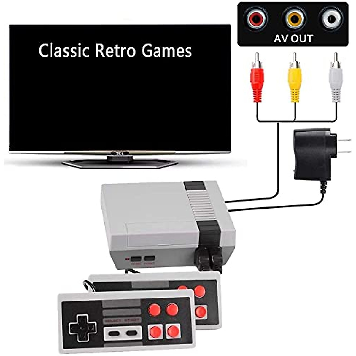 Classic Game Consoles,Retro Game Console with 620 Built in Games with 2 NES Classic Controllers, Connected to The TV Mini NES Classic Edition,The Best Gift for Kids and Adults