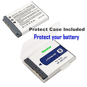 Kastar Battery 1 Pack and Charger with Car Adapter for Sony Type D NP-FD1 NP-BD1 NPFD1 NPBD1 and Sony CyberShot DSC-T2 DSC-T200 DSC-T300 DSC-T500 DSC-T70 DSC-T700 DSC-T90 DSC-T900 Cameras