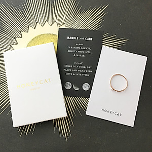 Honeycat Opal Orb Crystal Ring in 18k Rose Gold Plate | Minimalist, Delicate Jewelry (Rose Gold 6)