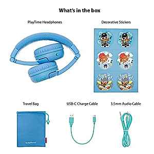 All-new Fire HD 8 Kids Tablet Bundle. Includes Fire HD 8 Kids Tablet |Blue & Made For Amazon PlayTime Volume Limiting Bluetooth Kids Headphones Age (3-7)|Blue