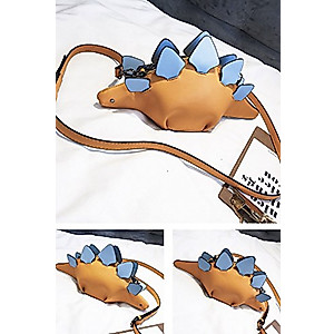 MILATA Dinosaur Shape Cross Body Bag Women Pu Leather Chic Clutch Purse for Girls (yellow)