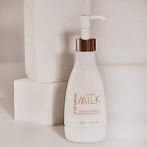 Josie Maran Argan Milk Intensive Hydrating Body Renewal Serum - Deeply Hydrating Anti-Aging Treatment (198 ml/6.7 fl. oz, Unscented)