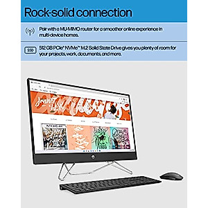 HP All-in-One Bundle PC, 27" Full HD Micro-Edge Touchscreen Display, 12th Generation Intel Core i7 Processor, Intel Iris Xe Graphics, 16 GB SDRAM, 512 GB SSD, Windows 11 Home OS, Wi-Fi (cb1180, 2022)