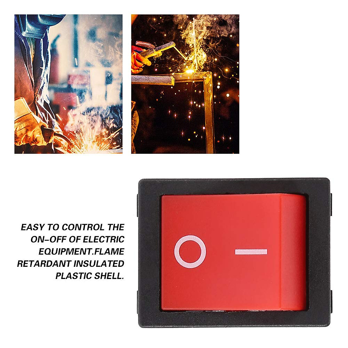ON Off Rocker Switch, 120V AC/250V AC30A Welder Welding Machine 4-Pin 2 Position Boat Type Toggle Switch(1PCS)