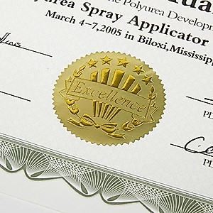 UNIQOOO 100pcs Gold Embossed Foil Blank Certificate Self-Adhesive Sealing Stickers - Perfect for Invitations, Certification, Graduation, Notary Seals, Corporate Seals, and Personalized Monogram Emboss