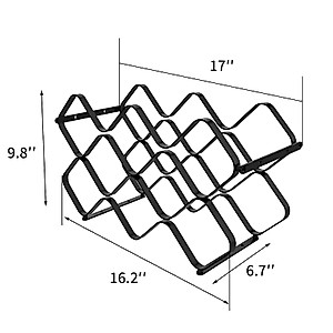 Wine Racks Countertop Metal Lattice Freestanding10 Bottle Could be Wall Mounted Wine Holder Free Standing Tabletop Storage Wine Bottle Small Stand for Home Kitchen Bar Cabinets black
