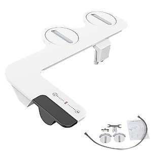 Generic Phito Bidet Toilet Seat Dual Nozzle, Non-electric Bidet Toilet Seat Attachment, Adjustable Water Pressure, Retractable Self-Cleaning Dual Nozzles for Frontal & Rear Wash (cold water)