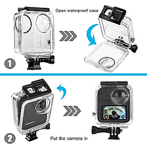Waterproof Housing Case for GoPro Max, 45M/ 148FT Underwater Protective Diving Case Shell with Quick Release Mount Accessories for Go Pro Max Action Camere (Gopro Max housing)