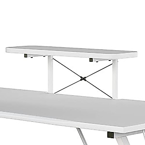 EMMA + OLIVER White Gaming Desk-Cup Holder, Headphone Hook, Monitor/Smartphone Stand