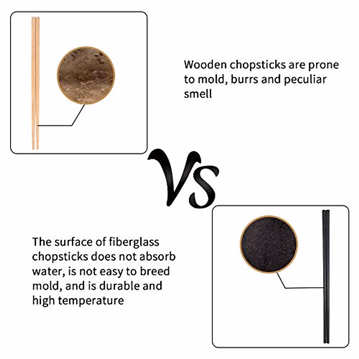 10 Pairs Chopsticks,9.5 Inch No Slip Fiberglass Chopsticks Resuable Dishwasher Safe，Use for Caterers, Restaurants, Buffets, Cafeterias, Diners, Cafes(Black)