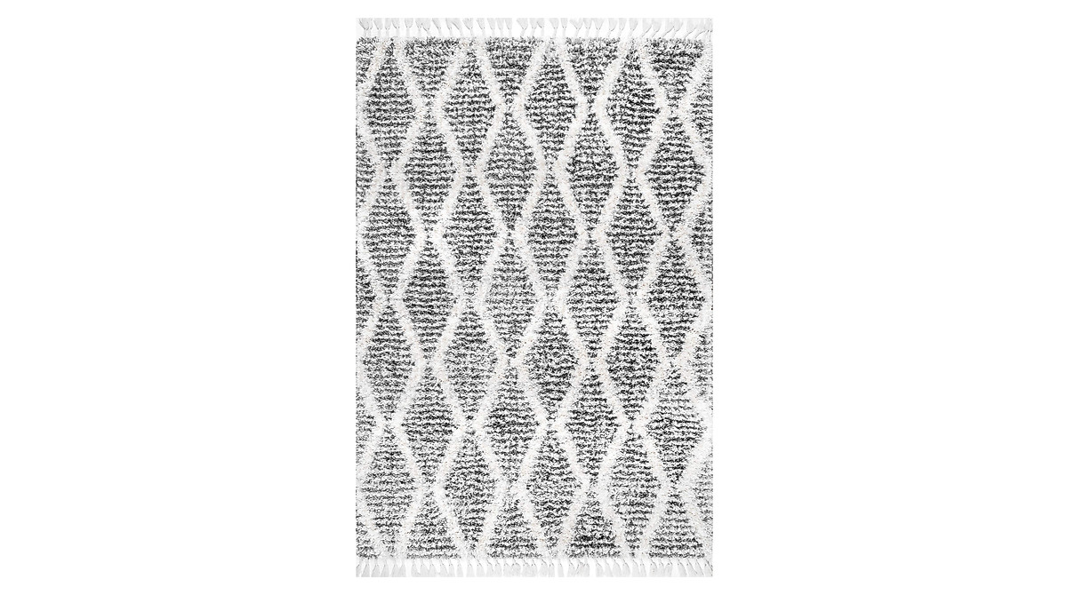 nuLOOM Grey Sheree Transitional Shag Rug | Modern Geometric Design
