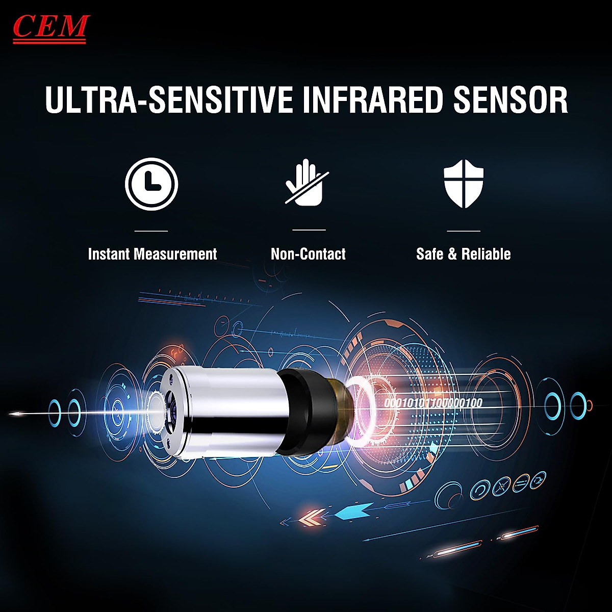 CEM DT-8806 Digital Thermometer for Adults and Kids, No Touch Forehead Thermometer for Baby, 2 in 1 Body Surface Mode Infrared Thermometer with Fever Alarm and Instant Accuracy Readings, Purple