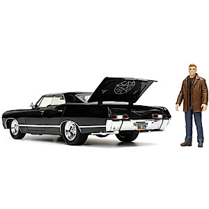 1967 Chevy Impala SS Sport Sedan Black & Dean Winchester Diecast Figurine Supernatural (2005-2020) TV Series 1/24 Diecast Model Car by Jada 32250