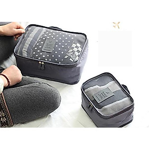 King&Pig 6pcs Travel Organizer Pouches Waterproof Luggage Clothing Finishing Bag (navy blue)