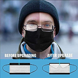 50Pcs Anti-fog Disposable Face_Mask for Glasses Wearers, 3-ply Protective Breathable Face_Masks with Nose Wire, Prevent Fogging Facemasks for Adults